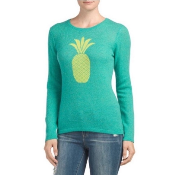 Hannah Rose | Sweaters | Hannah Rose Cashmere Intarsia Knit Sweater ...